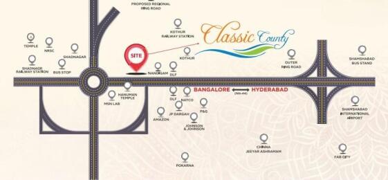 Nature Home Projects Classic County Map - Kothur, Hyderabad Location Map