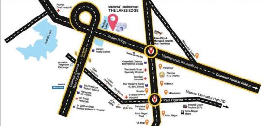 Urbanrise The Lakes Edge Map - Madhavaram, Chennai Location Map