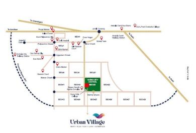 V and M Realcon The Urban Village Map - Sector 23 Ambala Location Map