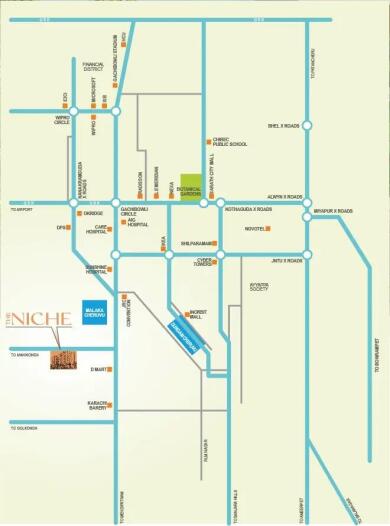 Vamsiram Builders Vamsiram The Niche Map - Shaikpet, Hyderabad Location Map