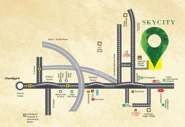Vaneet Infra Sky City Map - Dera Bassi, Chandigarh Location Map