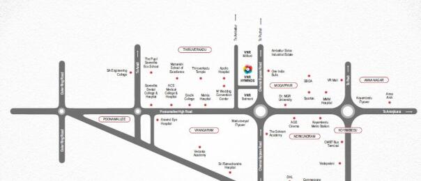 VNR Homes VNR Hywinds Map - Vanagaram, Chennai Location Map