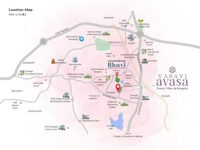 Vasavi Infracon LLP Vasavi Avasa Map - Kompally, Hyderabad Location Map