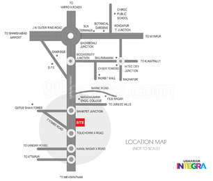 Vasavi Group Usharam Integra Map - Tolichowki, Hyderabad Location Map