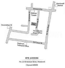 Vasavi Housing Vasavi Holdings Map - Mandaveli, Chennai Location Map