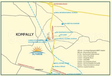 Vasu Sri Infra Projects Vasusri Sunrise Map - Kompally, Hyderabad ...