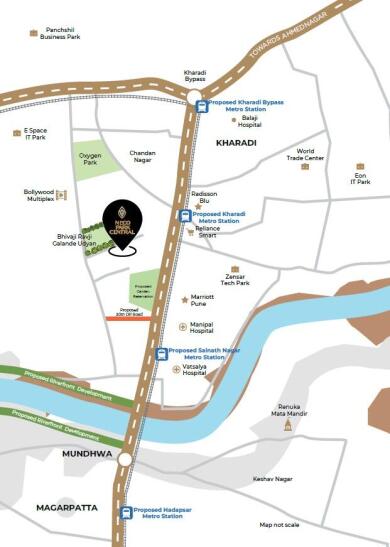 Vasupujya Corporation Neco Park Central Map - Kharadi, Pune Location Map