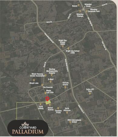Courtyard Group Courtyard Palladium Map - Bhayli, Vadodara Location Map