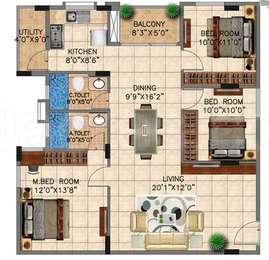 3 BHK Apartment / Flat for sale in Vedant Vihas Hulimavu Bangalore ...