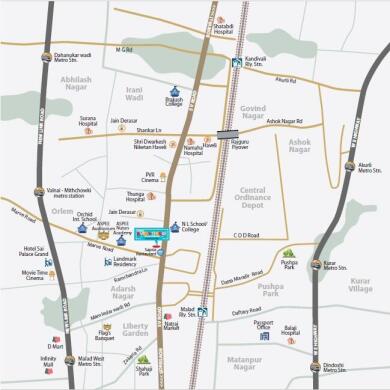 Veena Developers Veena Suyog Map - Malad West, Mumbai Location Map