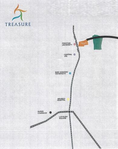 Treasure Group Treasure Park Map - Panchderiya, Indore Location Map