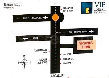 VIP Grand Properties VIP Kings Town Map - Bagalur, Hosur Location Map