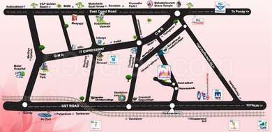 Evocon and VIP Housing Cityscape Map - Kannivakkam, Perambur Location Map