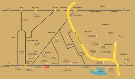 Visara Projects Visara Srivari Meadows Map - Mokila, Hyderabad Location Map