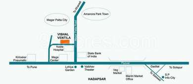 Vishal Realtors Vishal Ventila Map - Magarpatta, Pune Location Map