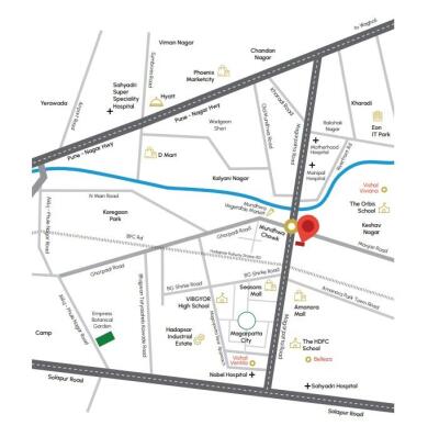 Vishal Realtors Vishal Eastern Front Map - Mundhwa, Pune Location Map