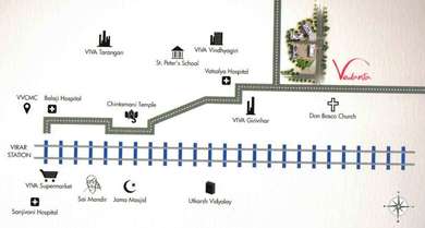 Viva Group Viva Vedanta Map - Ekvira Darshan, Virar Location Map