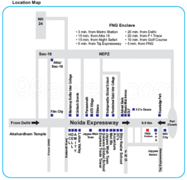 VKG Group VKG FNG Enclave Map - Sector 162 Noida Location Map
