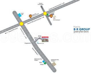 VSG Developers VSG Lake Forest Map - Singasandra, Hosur Road Location Map