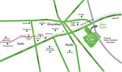 Wave Infratech Wave Floors Map - Wave City, Ghaziabad Location Map