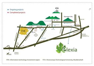 Wellnest India Projects Wellnest Elexia Map - Nandi Hills, Chikkaballapur, Bangalore Location Map