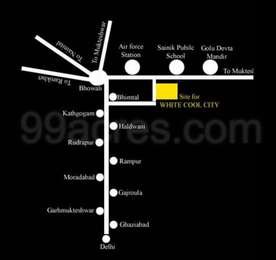 White Group White Cool City Map - Bhowali, Nainital Location Map