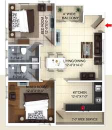 2 BHK / Bedroom Apartment / Flat for rent in Whitestone Veroso ...