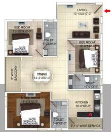 2 BHK / Bedroom Apartment / Flat for rent in Whitestone Veroso ...