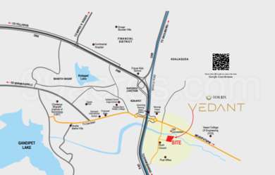 Oorjita Projects Oorjita Vedant Map - Narsingi, Hyderabad Location Map