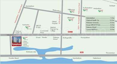 Alamo XS Real Properties XS Real Symphony Map - Padur, Chennai Location Map
