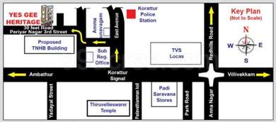 Yes Gee Constructions Yes Gee Heritage Map - Korattur, Chennai Location Map
