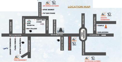 Yesh Developers Yesh Sri Krishna Kuteera Map - Peresandra, Near ...