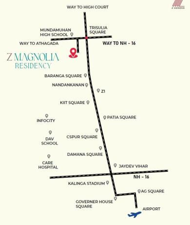 Z Estates Bhubaneswar Z Magnolia Residency Map - Trisulia, Cuttack ...